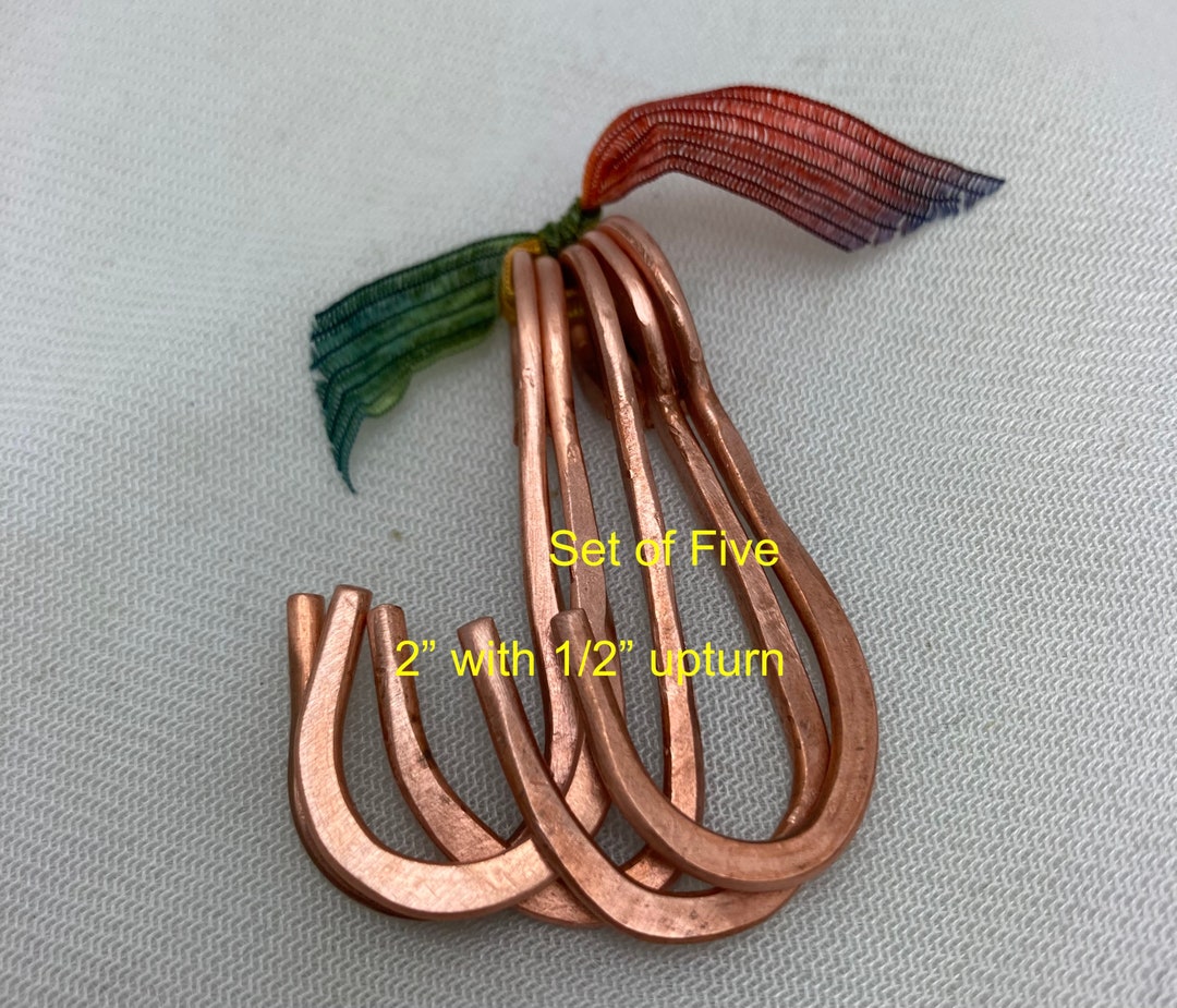 Handcrafted Copper Eyelet Hooks: Small Wall & Cabinet Hangers Set of 2 ...