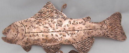 Single Copper Fish.Fish Sculpture.One Artisan Fish Fish Wall | Etsy