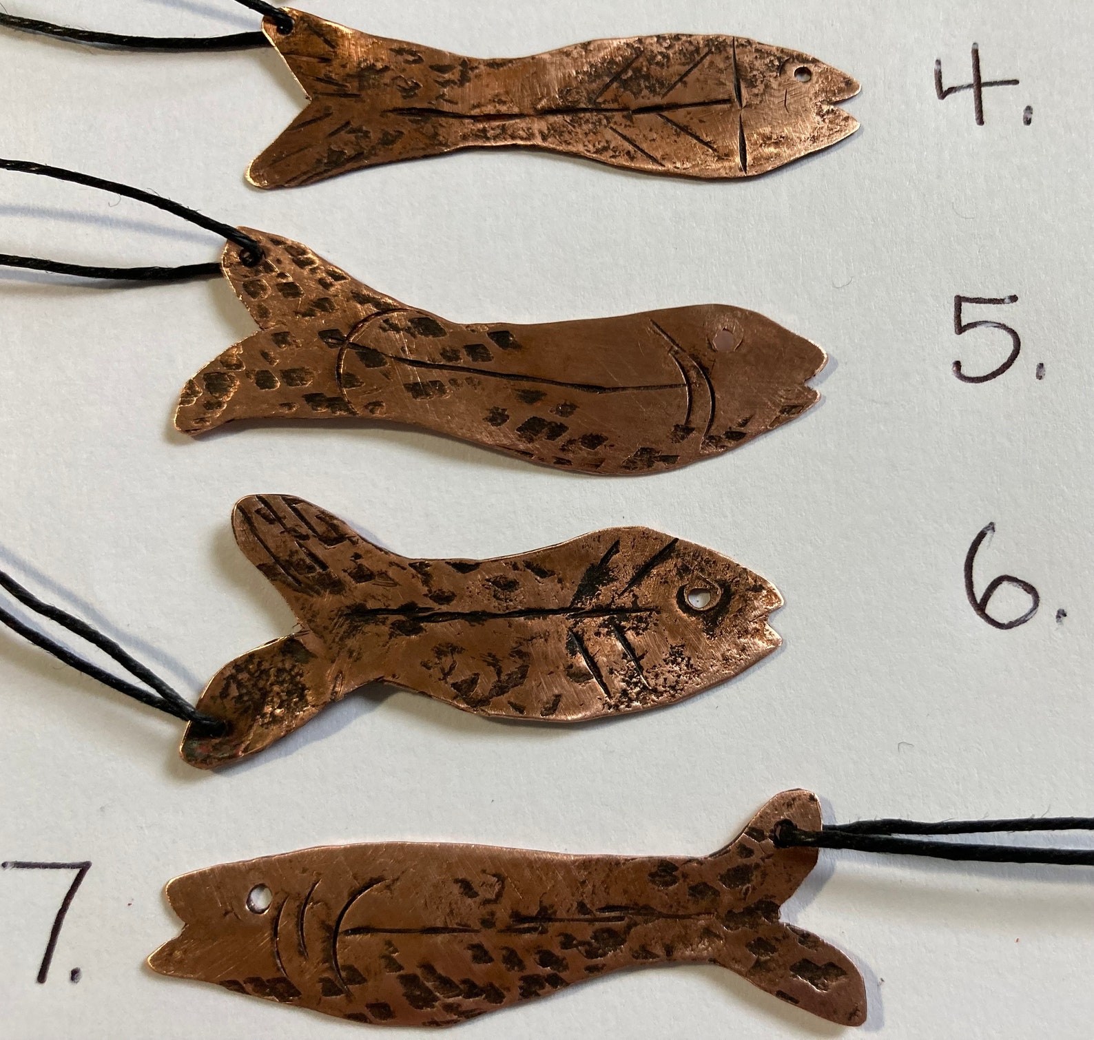 Copper Fish Pendants. Fish Pendant.trout Pendant. Minnow - Etsy