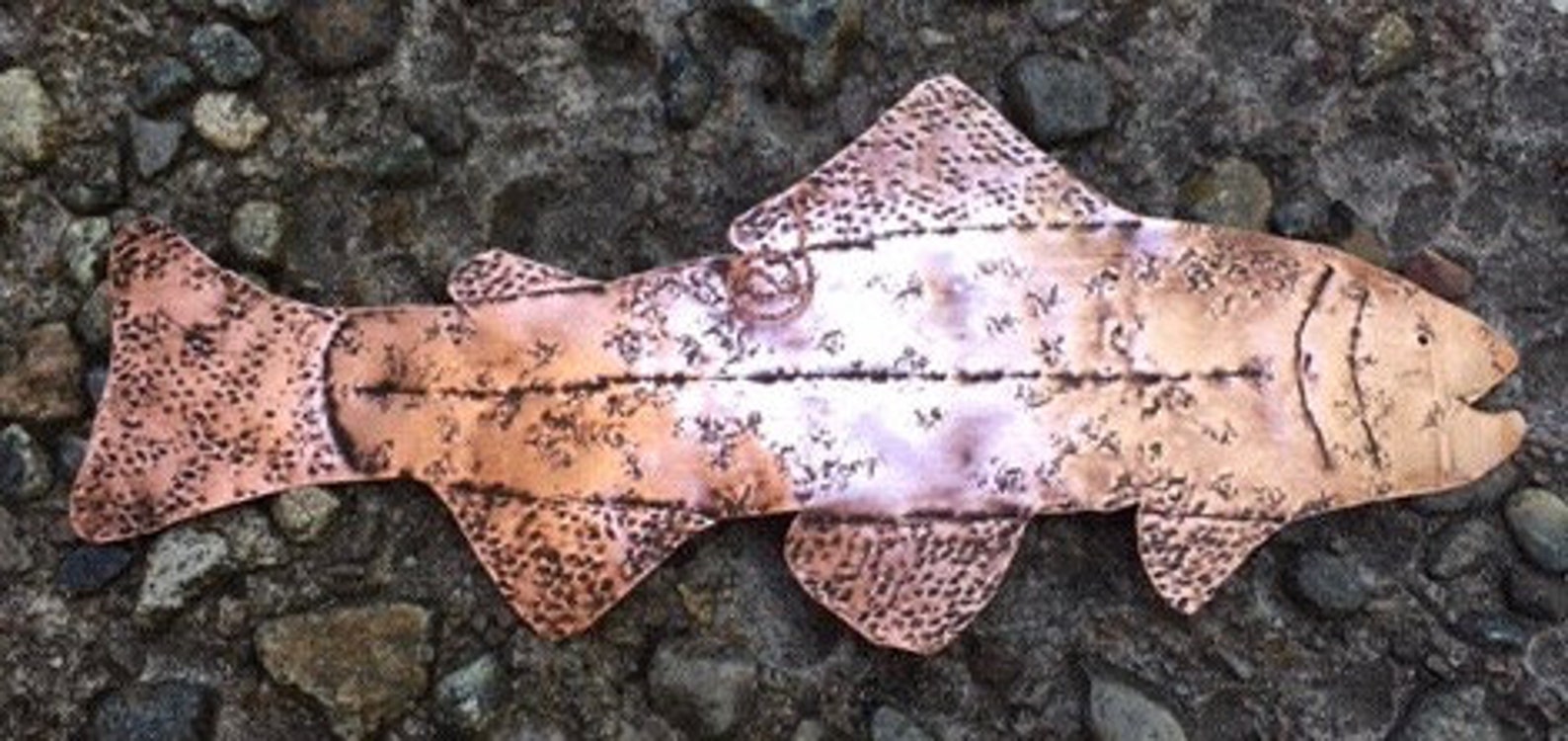Single Copper Fish.fish Sculpture.one Artisan Fish Fish Wall | Etsy