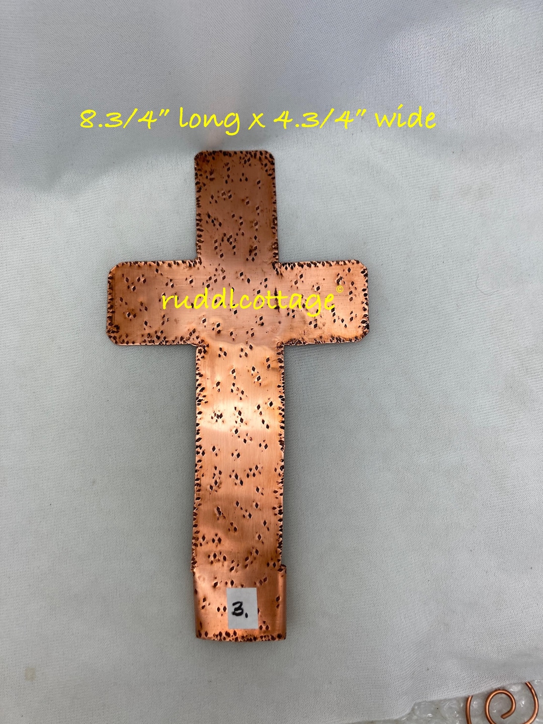 Hand Hammered Copper Christmas Tree Cross Topper - Rustic Patina ...