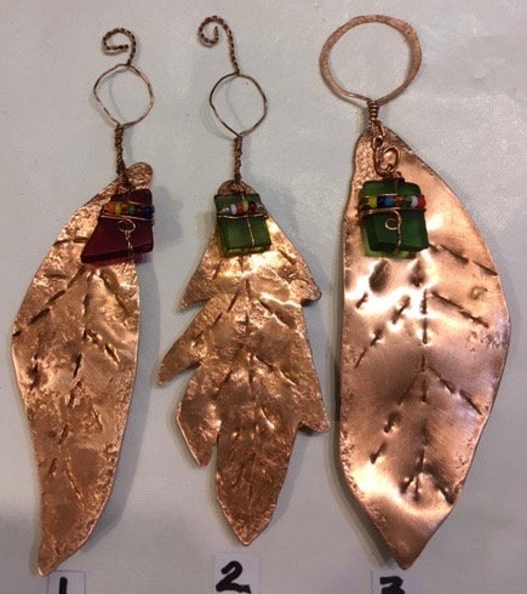 Christmas Tree Ornaments.copper Leaf Ornaments.copper Magnet Ornaments ...