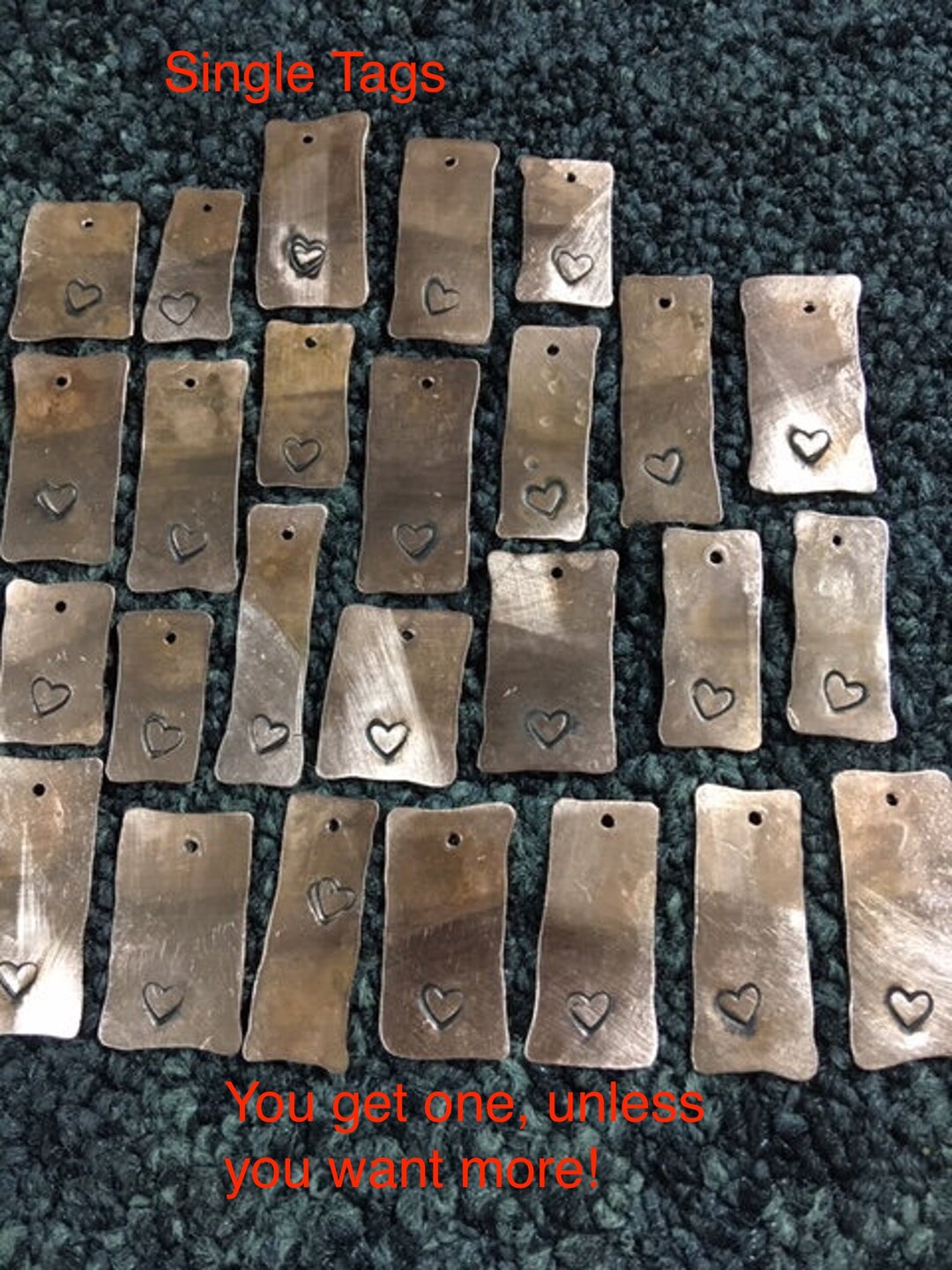 Valentines Small Heart Tags. Copper Heart Tag. Heart Stamped. My Heart ...