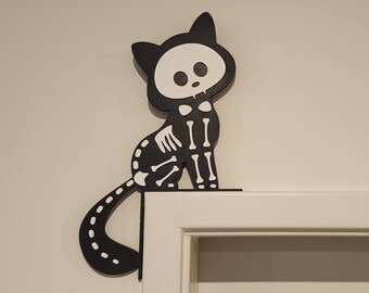 Spooky Skeleton Cat Halloween Door Frame Décor - Etsy UK