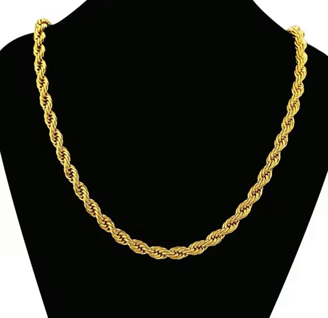 18k Yellow Gold Twisted Necklace – Timeless Elegance for Weddings and ...