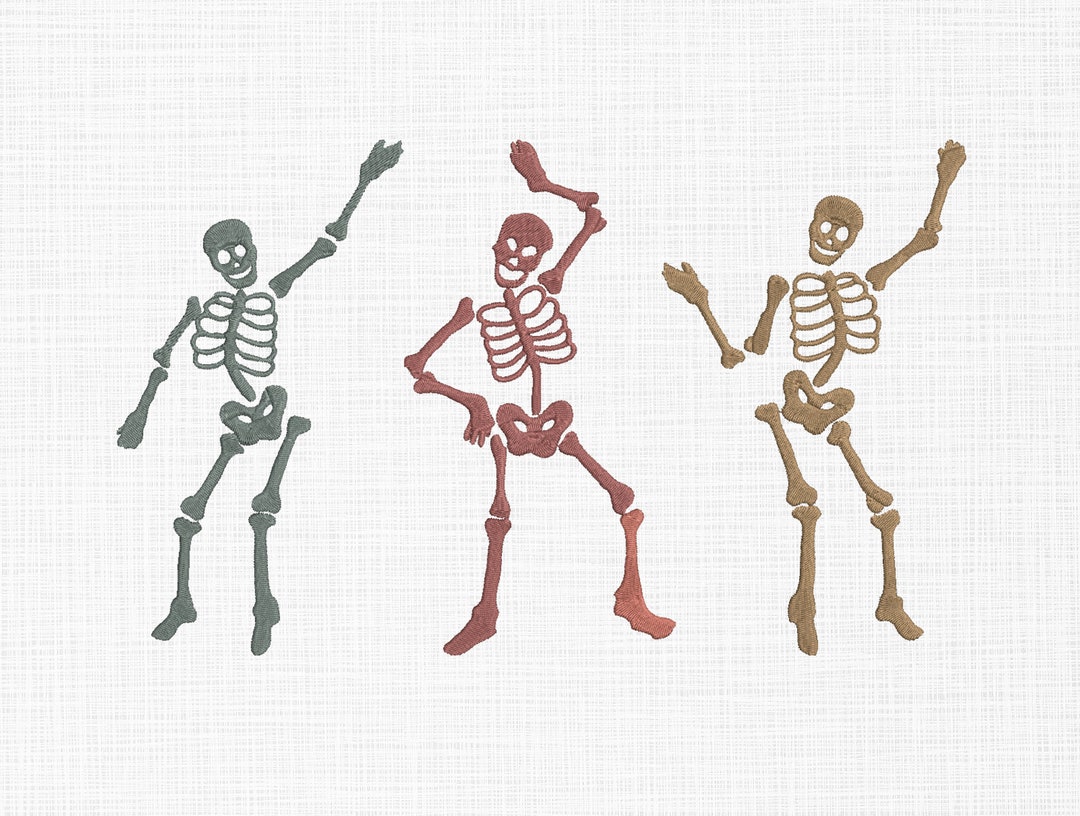 Dancing Skeleton Embroidery Design Skeleton Embroidery Design Bundle ...