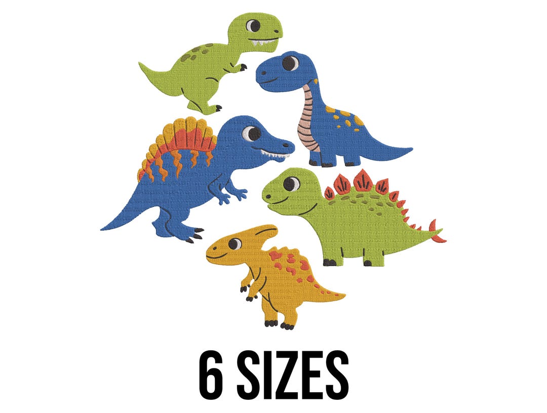 Cute Smiley Dinosaur Bundle Embroidery Design - Cute, Ankylosaurs ...