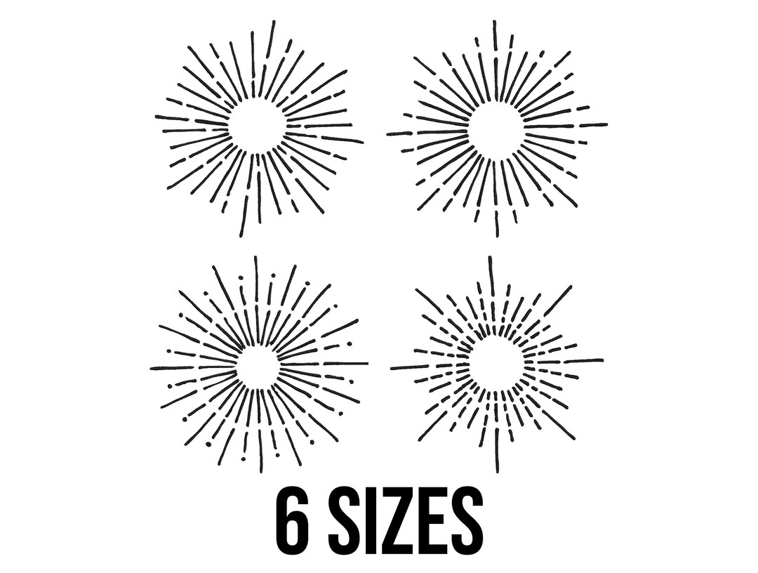 Sun Rays Bundle Embroidery Design - Sun Rays Collection Embroidery ...