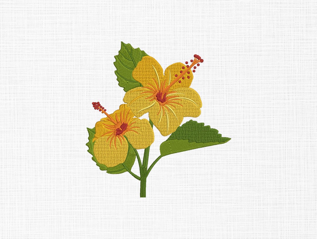 Hibiscus Flower Embroidery Design Flower Embroidery Design Birth Flower ...