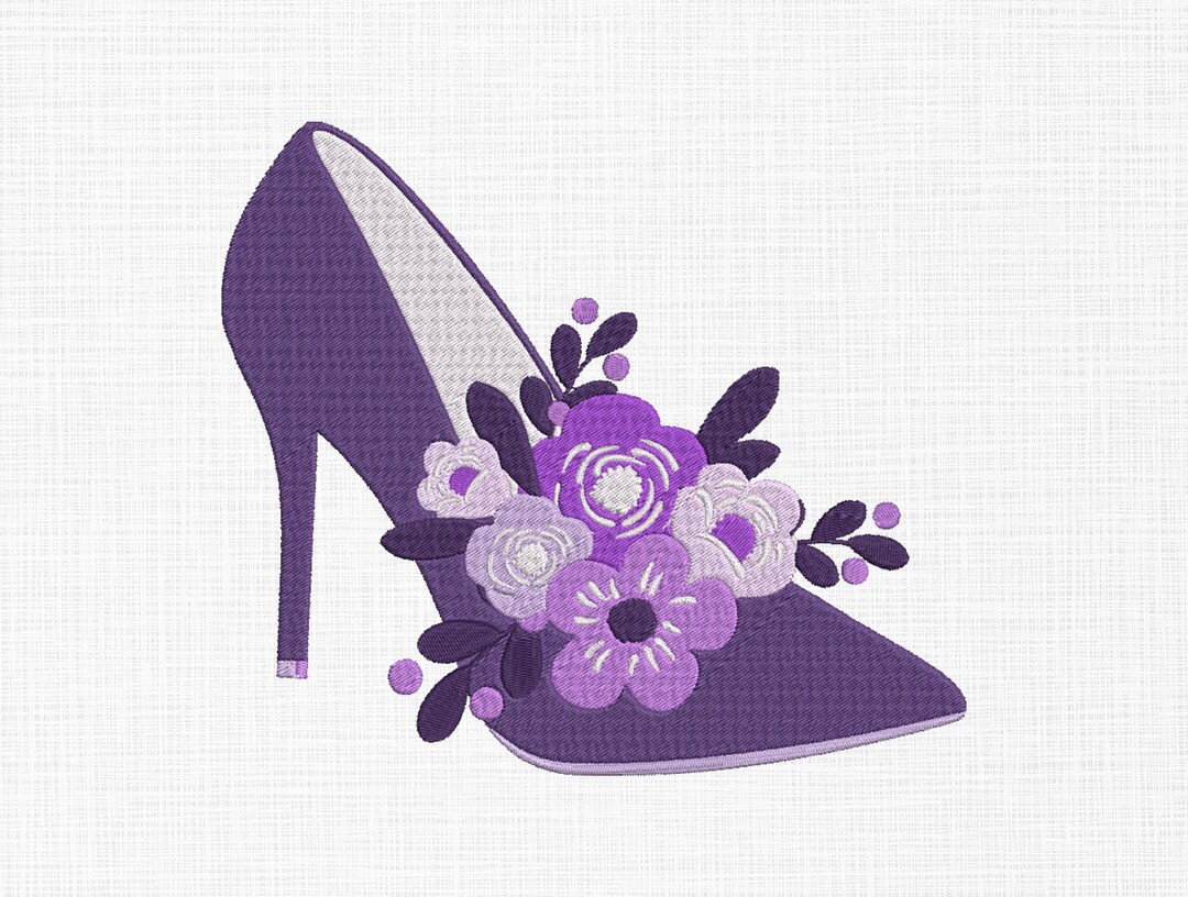 Floral Shoe Embroidery Design Heel Floral Shoe Embroidery Design Girl ...
