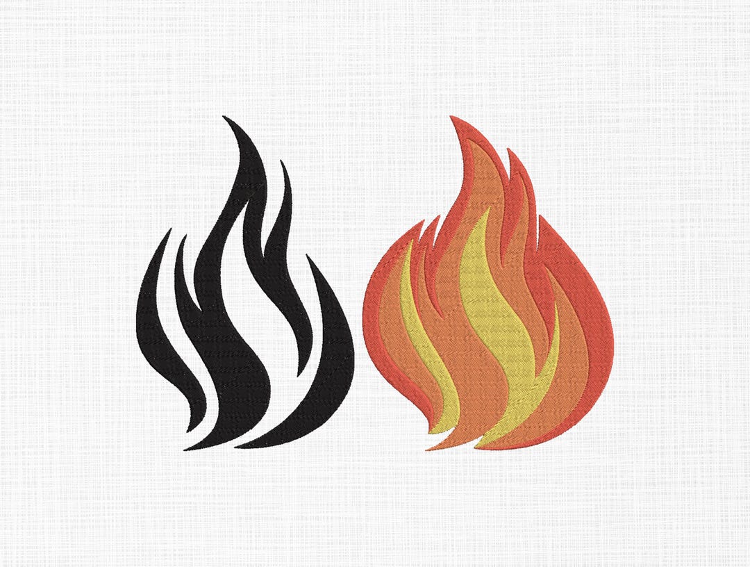 Flame Embroidery Design, Fire Machine Embroidery Design, Mini Fire ...