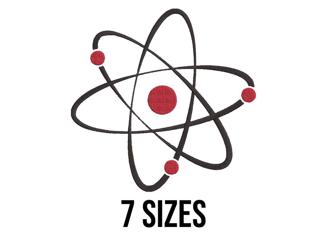 Atom Embroidery Design- Science Embroidery Files- Physics Embroidery ...