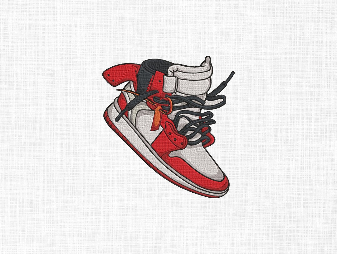Sneaker Embroidery Design Red Sneaker Embroidery Design Running Shoes ...