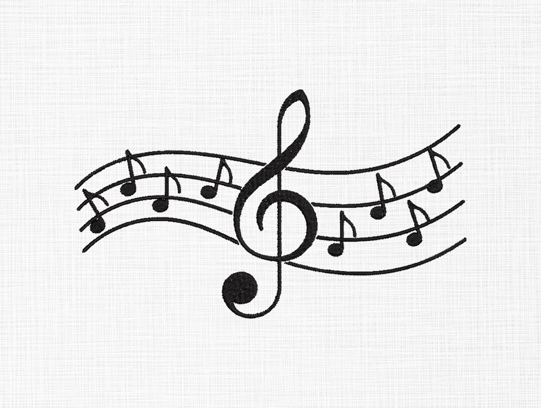 Musical Notes Embroidery Design Music Lover Embroidery Design Music ...