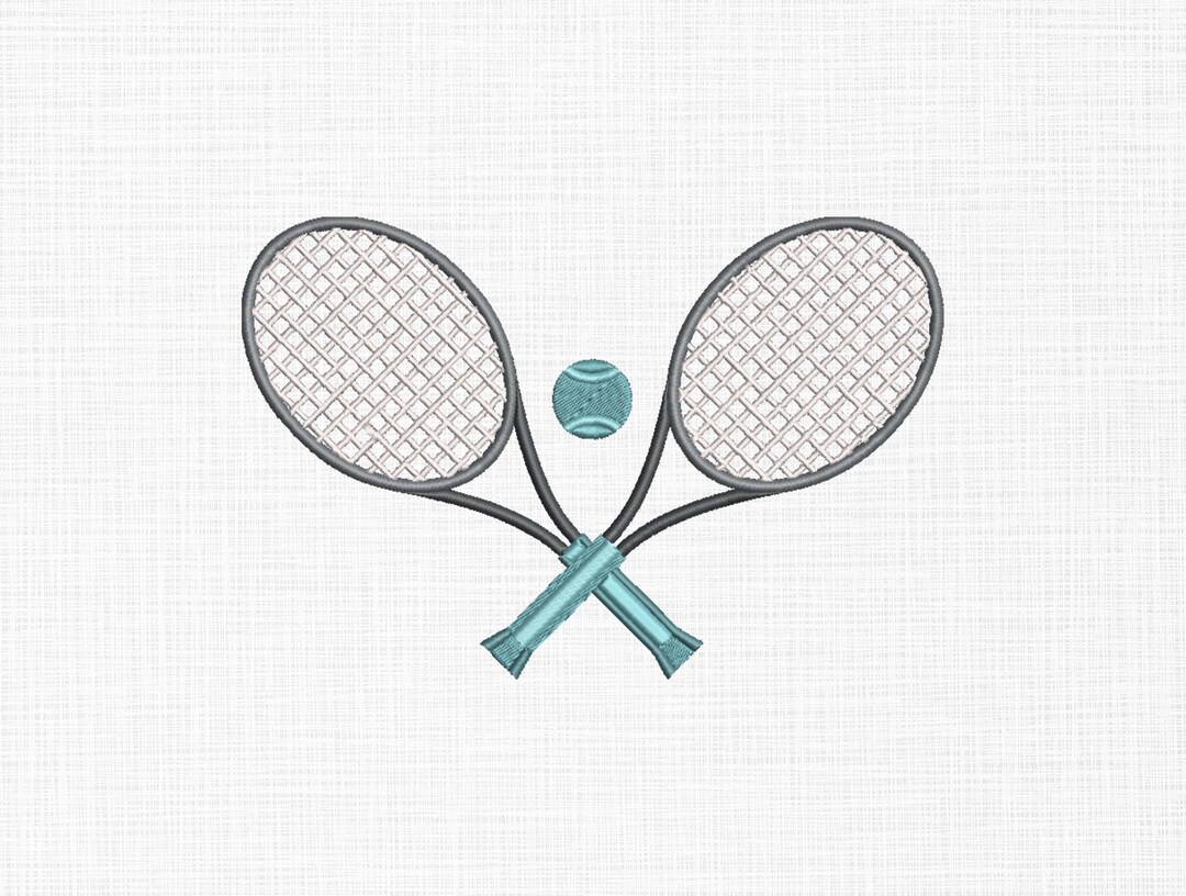 Tennis Rackets Embroidery Design, Sport Embroidery Design, Machine ...