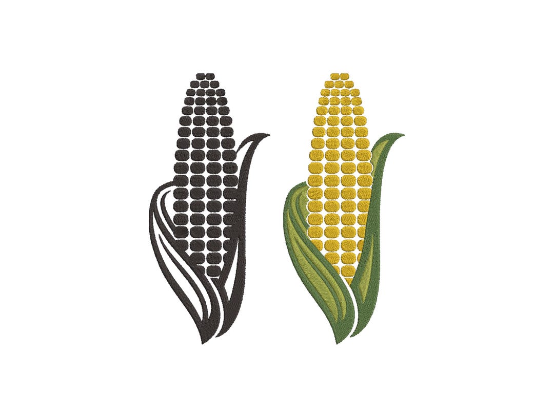 Corn Embroidery Design - Corn Silhouette Embroidery Design - Corn ...