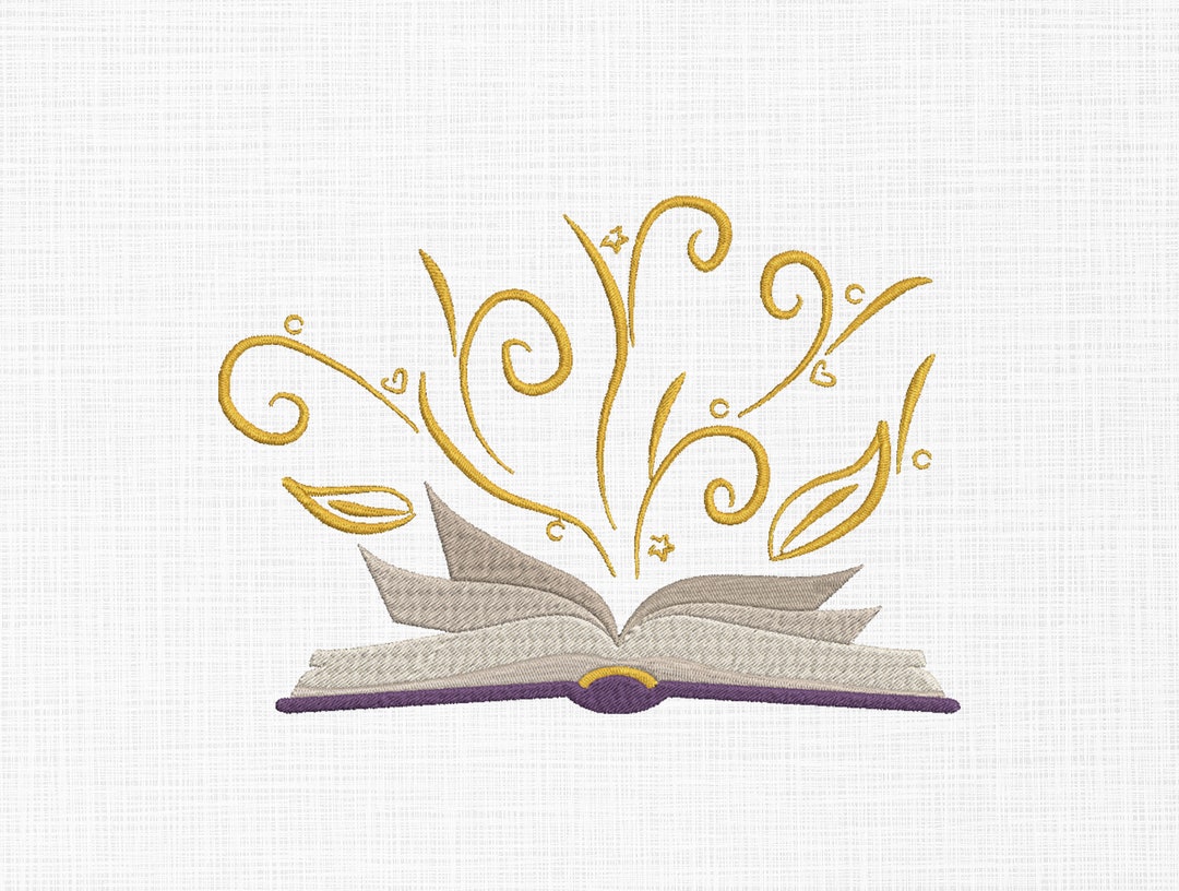 Magical Book Embroidery Design Book Embroidery Design Magic Book ...