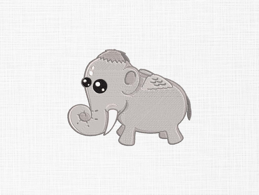 Elephant Embroidery Design, Cute Baby Elephant Machine Embroidery ...