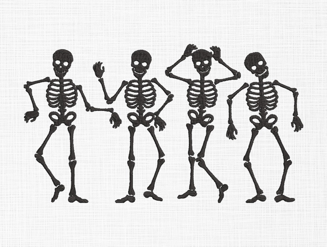 Dancing Skeleton Embroidery Design Skeleton Embroidery Design Halloween ...