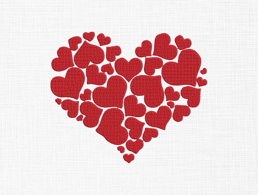Hearts Embroidery Design Valentines Day Heart Embroidery Design Hearts ...