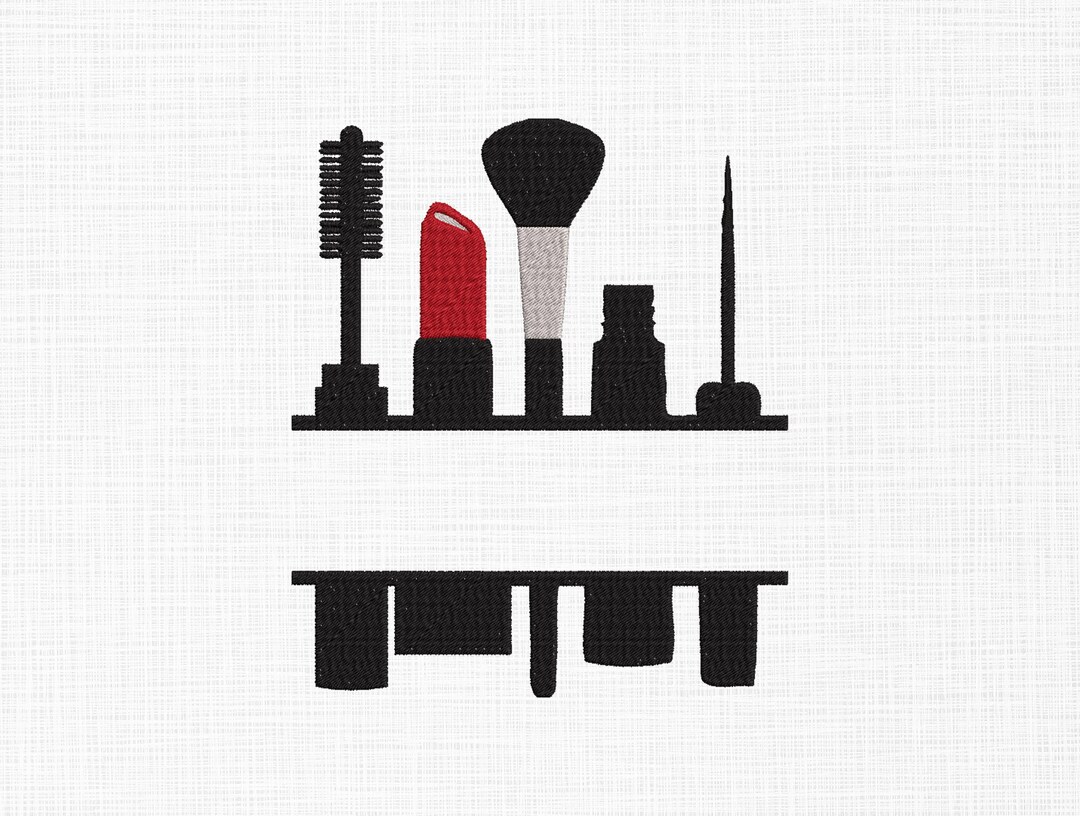 Makeup Monogram Embroidery Design, Makeup Split Monogram Embroidery ...