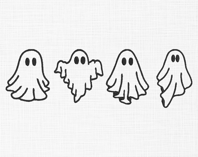 Ghost Cartoon Black and White Bundle 2 48 Digital Line Art Ai Svg-png ...