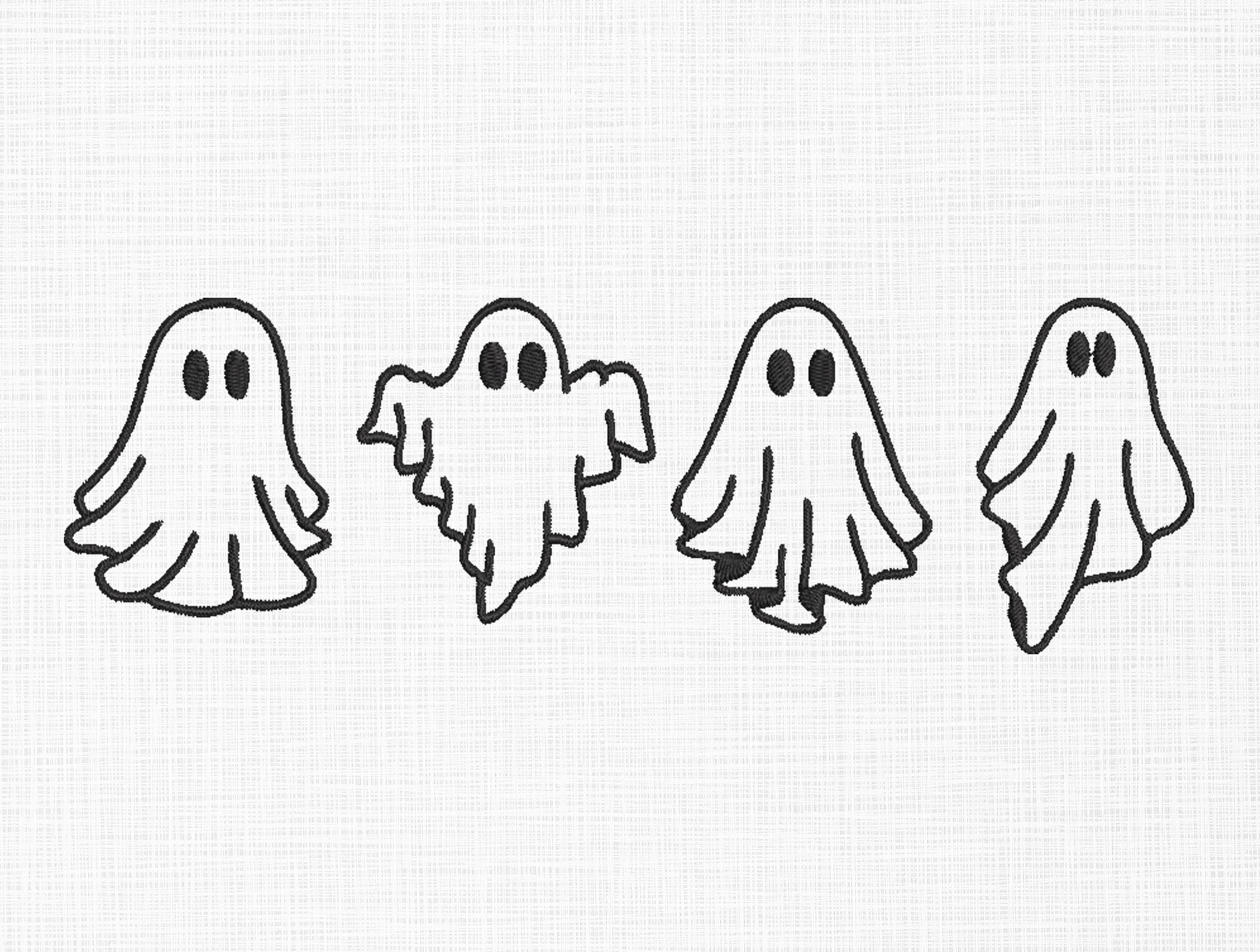 Ghost Bundle Embroidery Design Cute Ghost Embroidery Design Ghost Line ...
