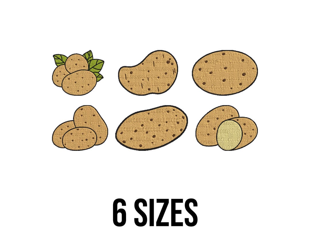 Potatoes Embroidery Design - Potato Embroidery Design - Vegetables ...