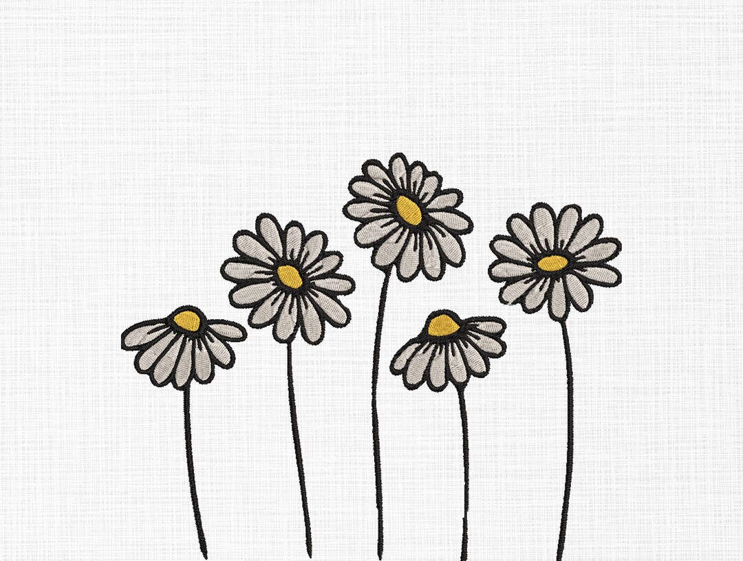 Daisy Flowers Embroidery Design Daisies Embroidery Flowers Embroidery ...