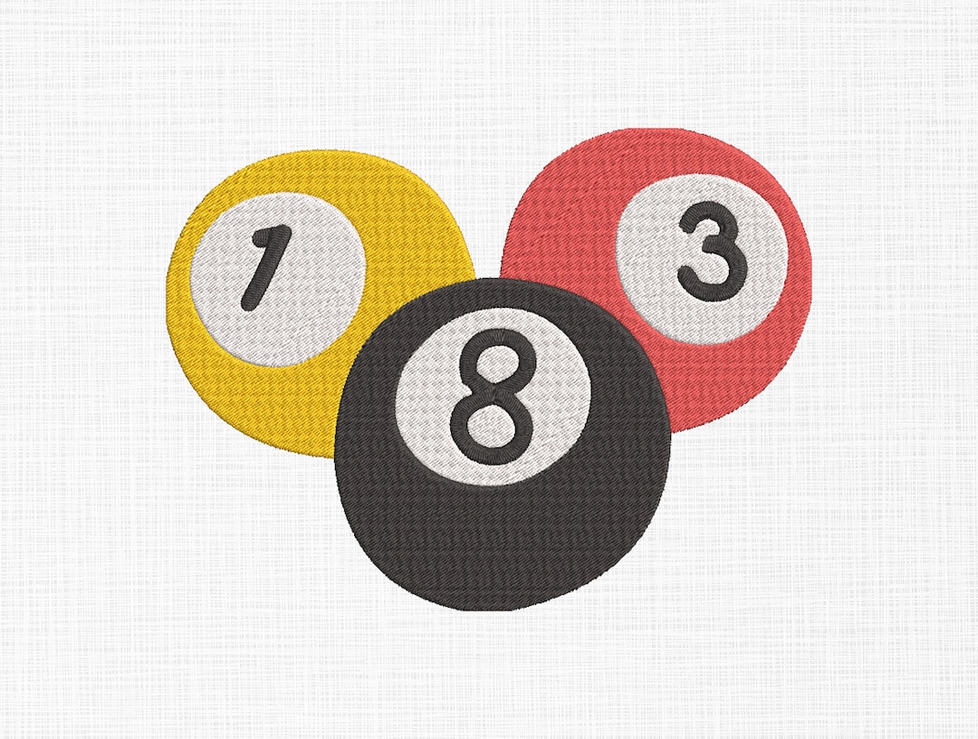 Billiards Ball Embroidery Design Snooker Balls Embroidery Design 8 Ball ...