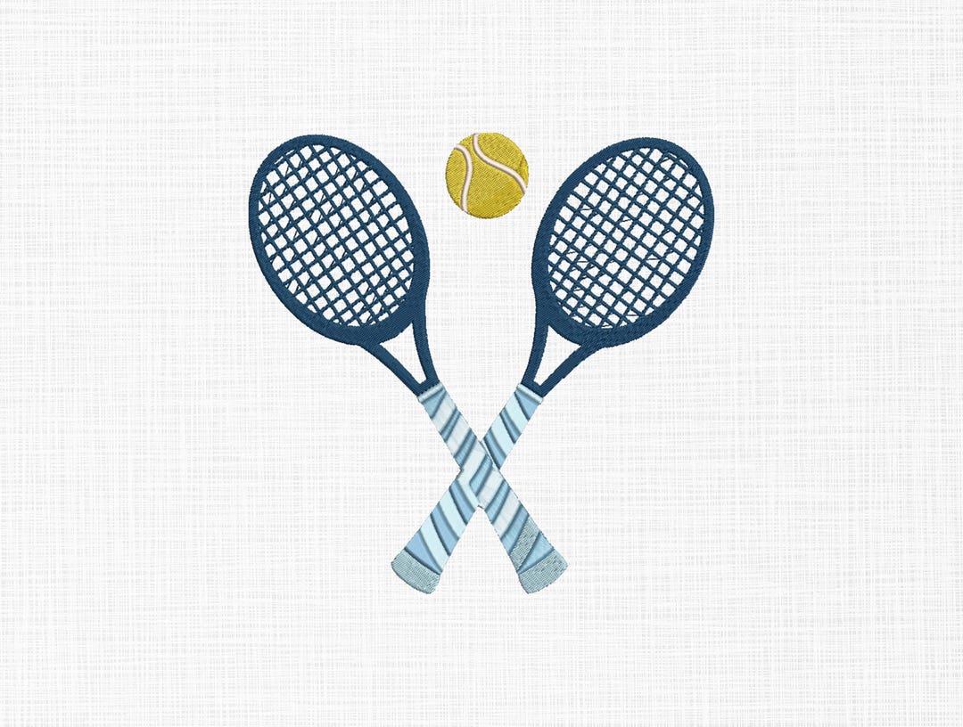 Tennis Embroidery Design - Tennis Racket With Ball Machine Embroidery ...