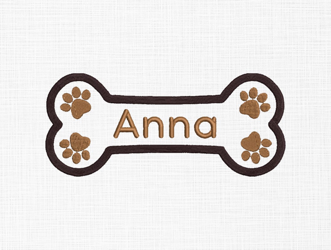 Dog Bone Machine Embroidery Design Dog Custom Monogram Embroidery ...