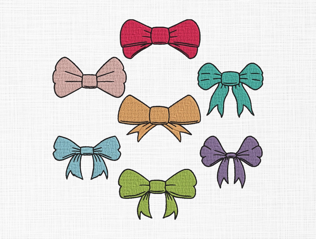 Bow Embroidery Design Bow Bundle Embroidery Design Bow Machine ...