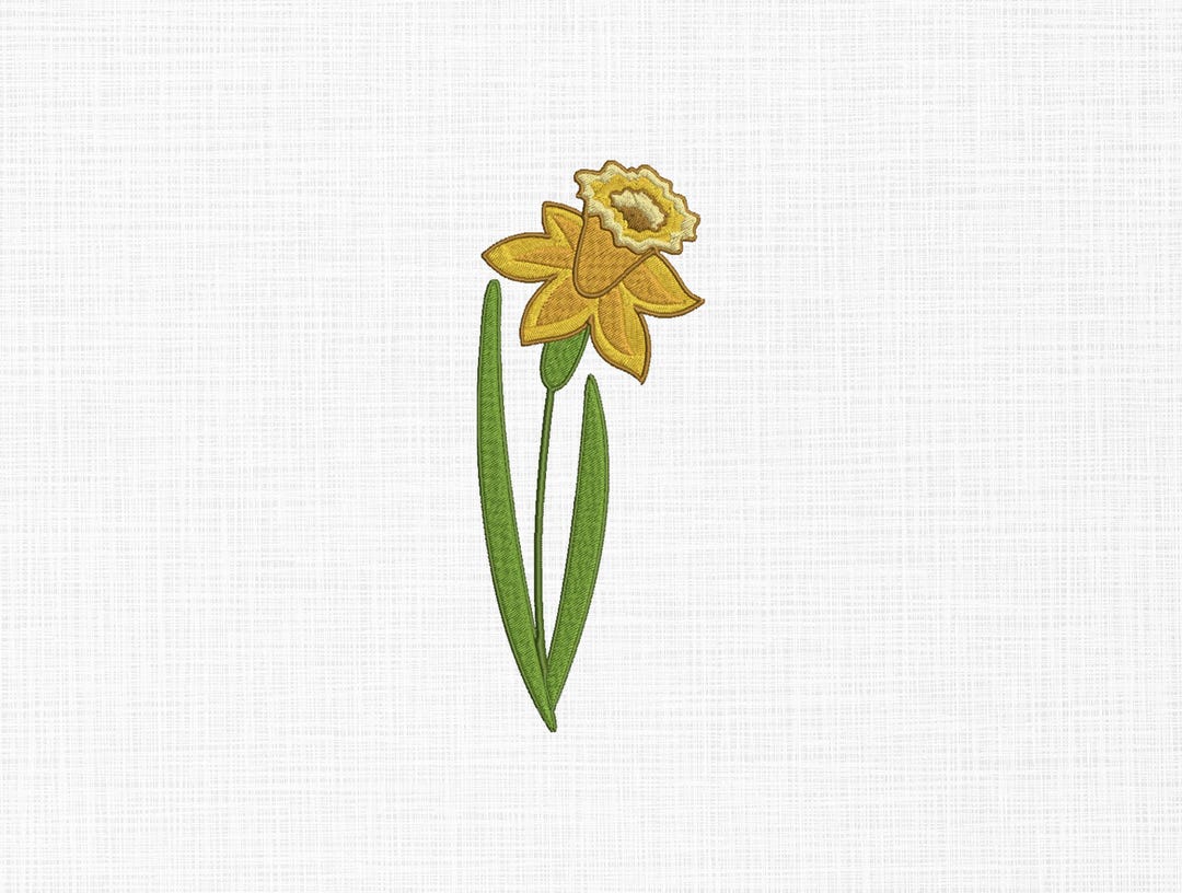 Daffodil Embroidery Design Flower Embroidery Design Birth Flowers ...