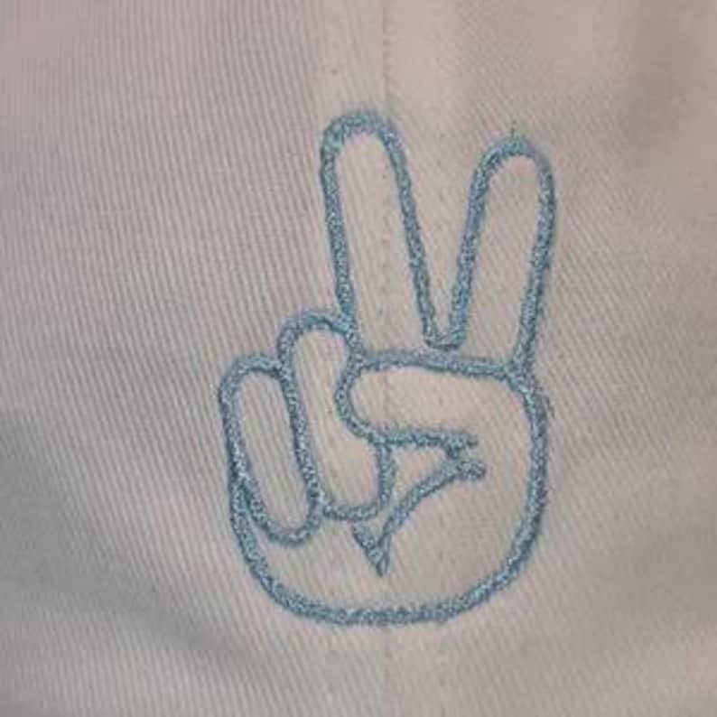 Peace Sign Embroidery Design Victory Sign Embroidery Design Hand ...