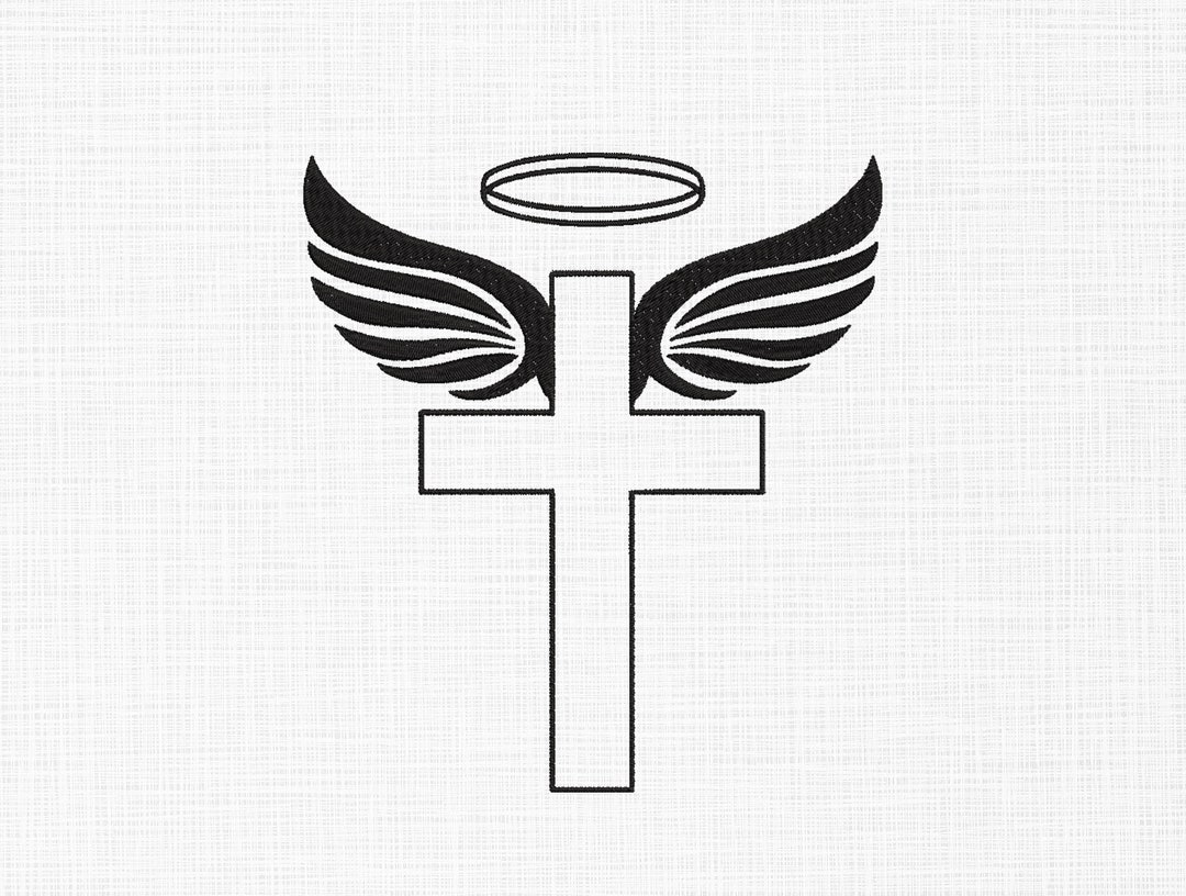 Cross With Wings Embroidery Design Cristian Cross Embroidery, Jesus ...
