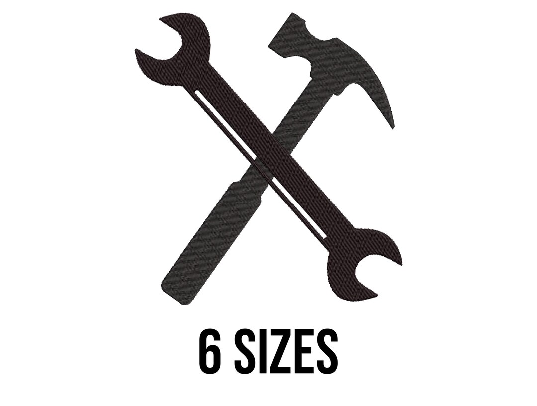 Hammer and Wrench Embroidery Design - Construction Tools Bundle ...
