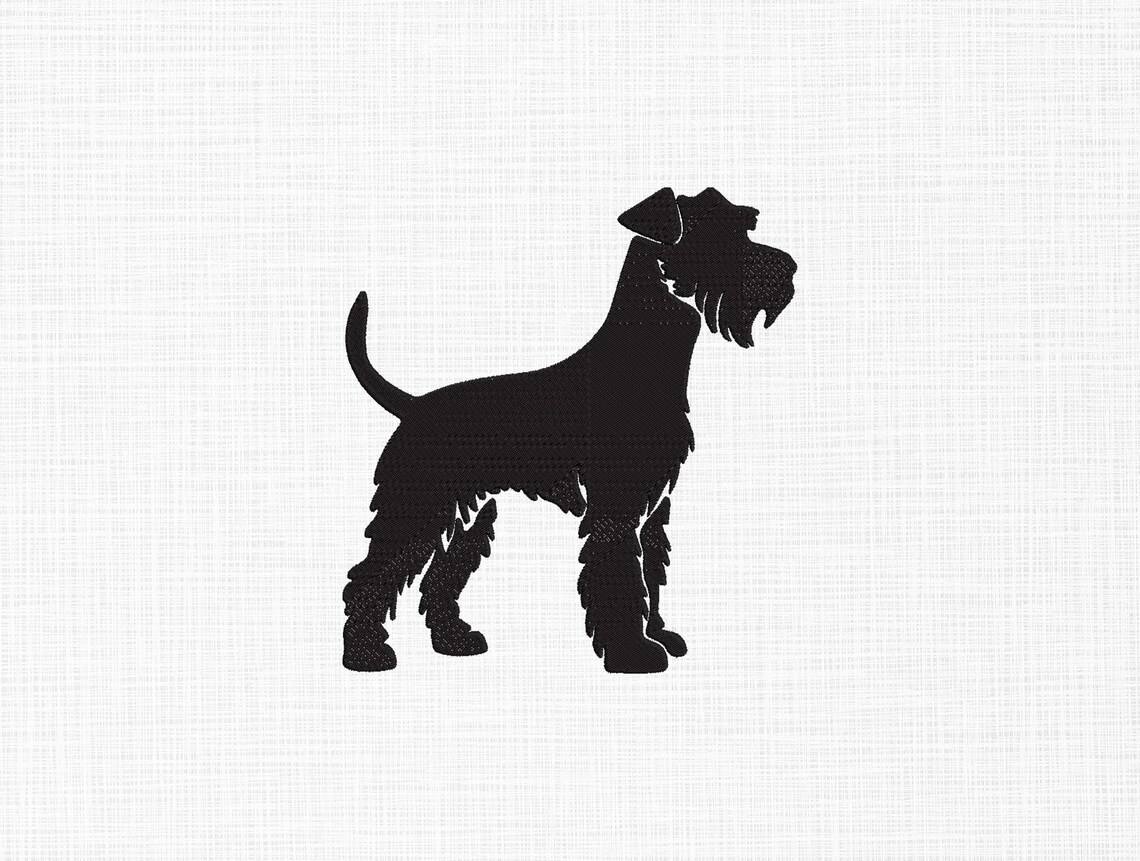 Schnauzer Dog Embroidery Design, Cute Schnauzer Embroidery File ...