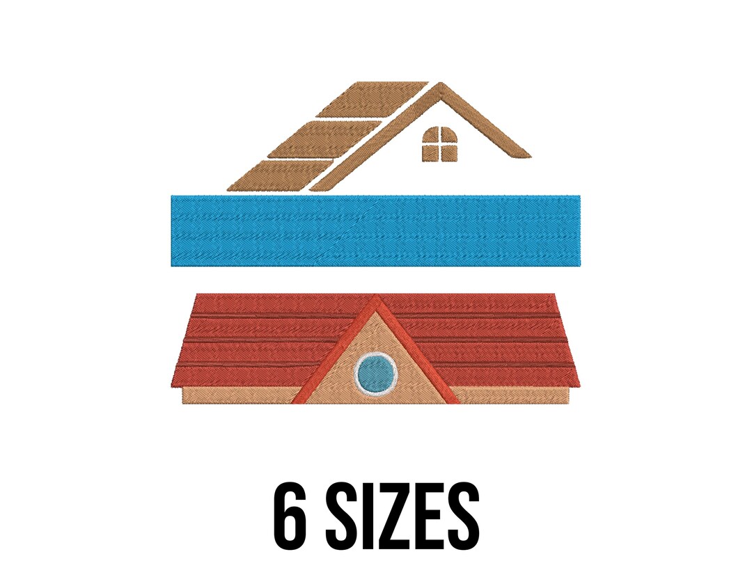 Home Roof With Window Embroidery Design - House Roof With Window ...