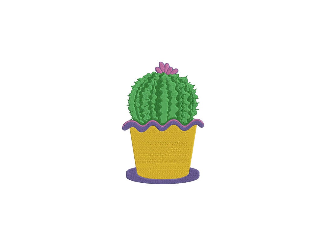 Cactus Machine Embroidery Design - Machine Embroidery Files - Potted ...
