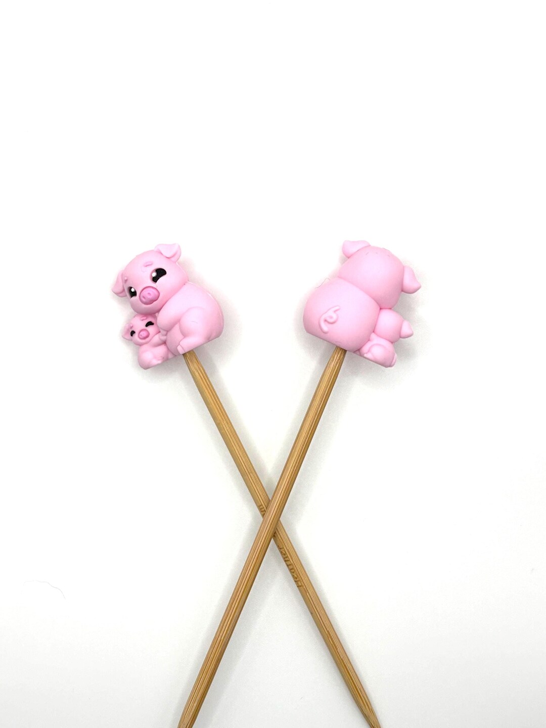 Pig Stitch Stoppers/ Cute Knitting Needle Tip Protector/ Farm Needle ...