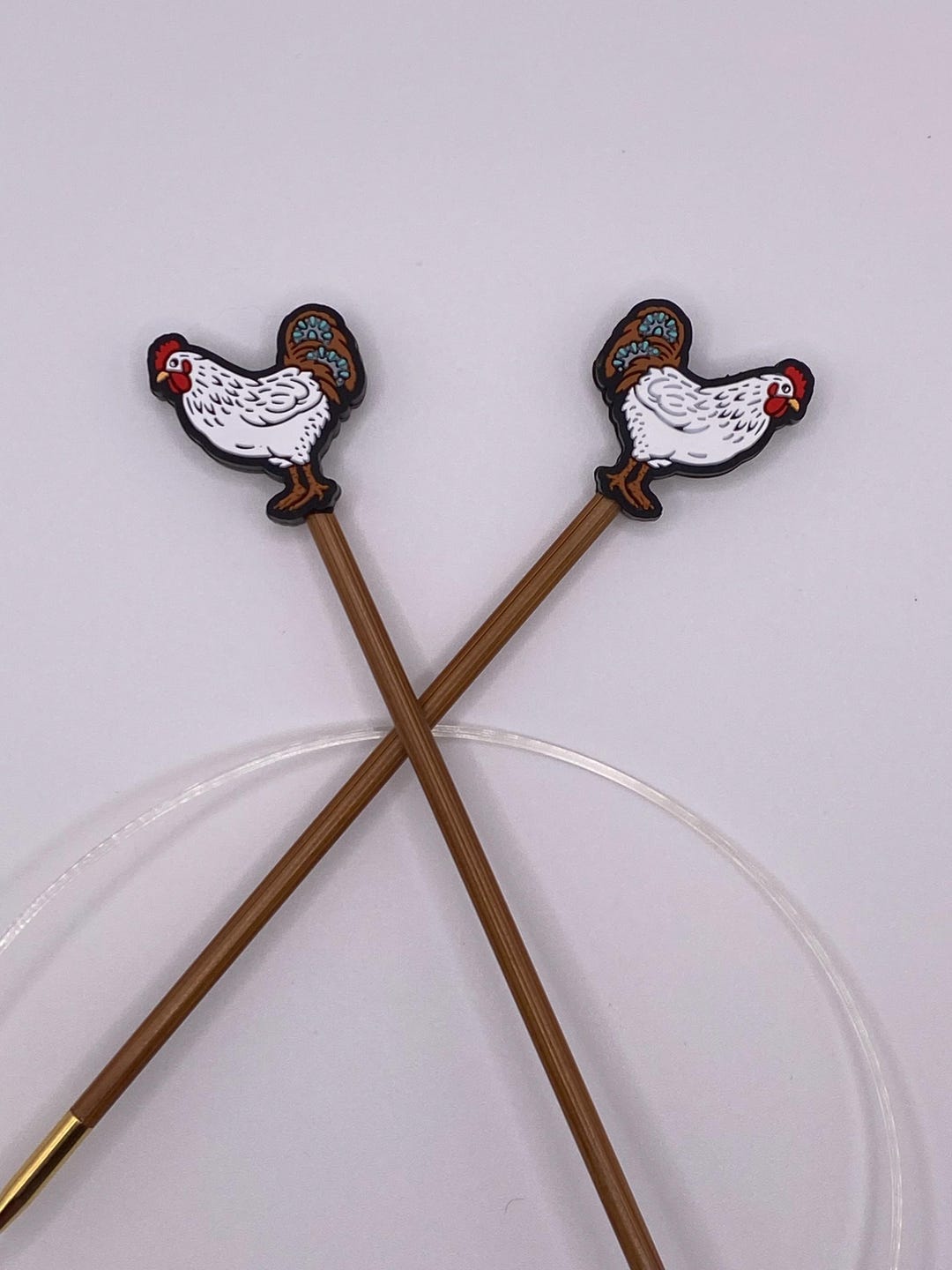 Rooster Stitch Stopper/ Cute Knitting Needle Tip Protector/ Fun Needle ...