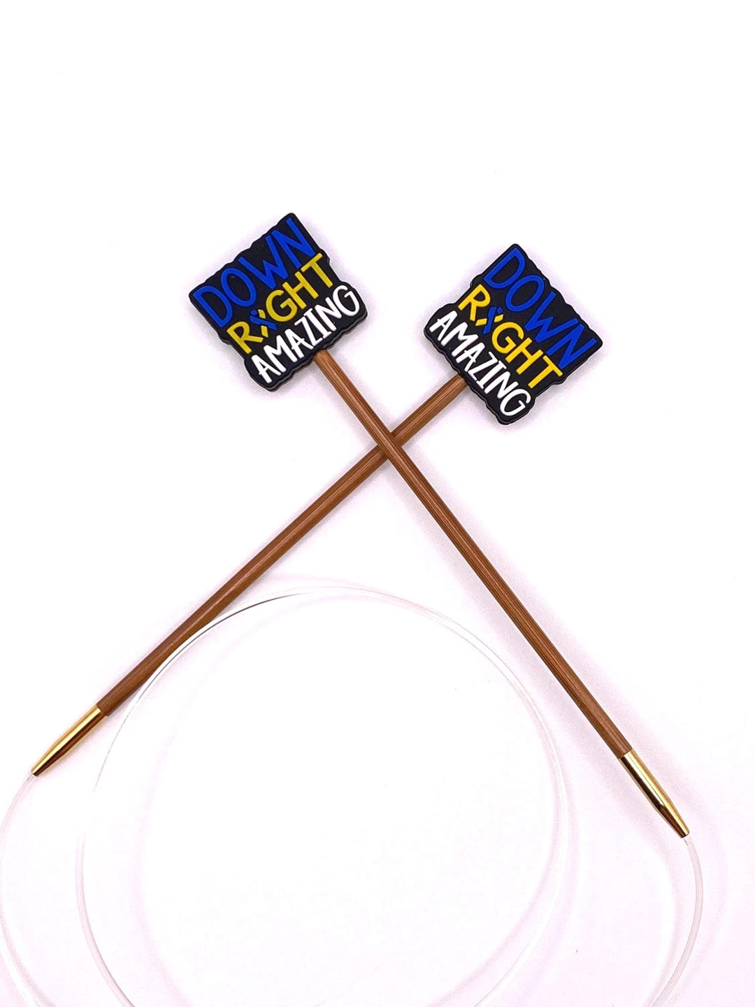 Down Syndrome Awareness Stitch Stopper/ Cute Knitting Needle Tip ...