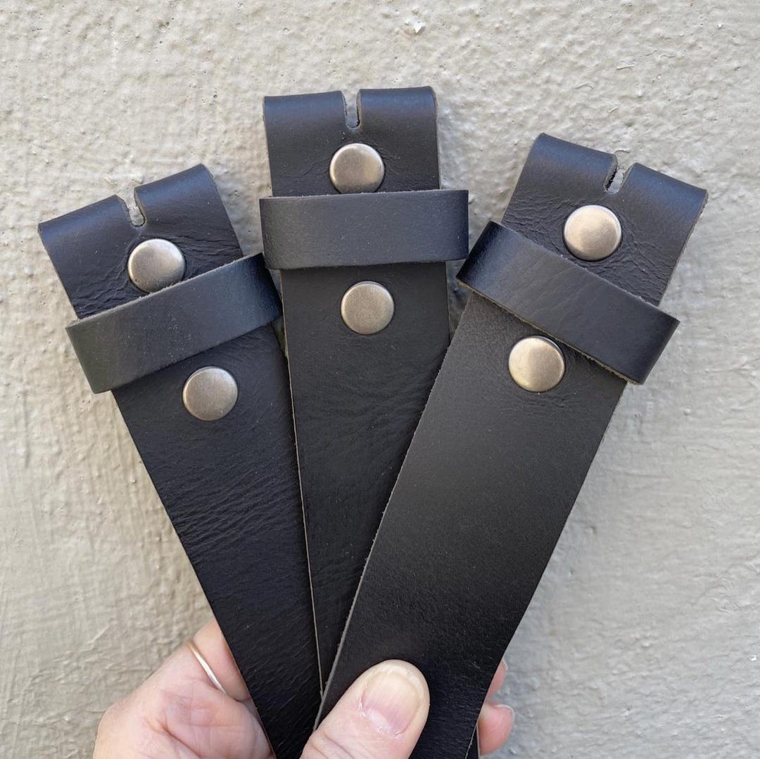 Black Leather Belt Strap: Full Grain, Interchangeable Buckle, Snaps - Etsy