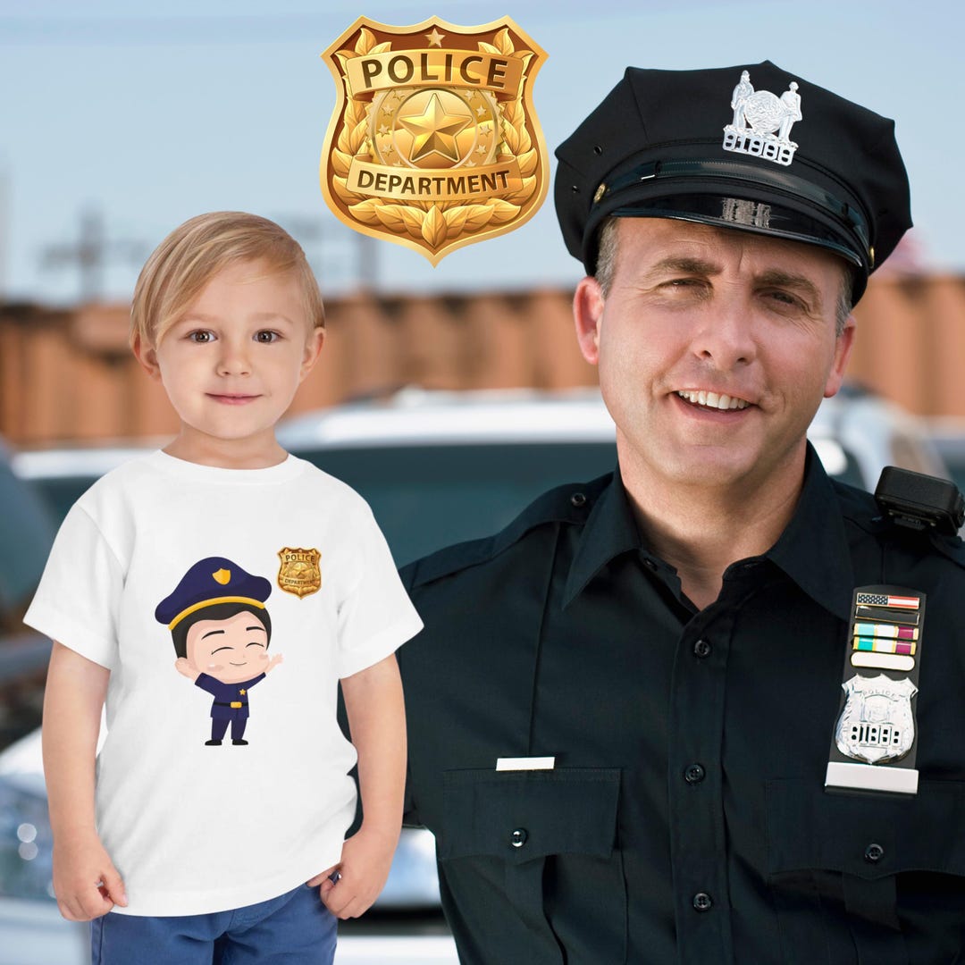 Kids Police Tee Shirt, Police Badge Toddler Short Sleeve Tee, Police ...