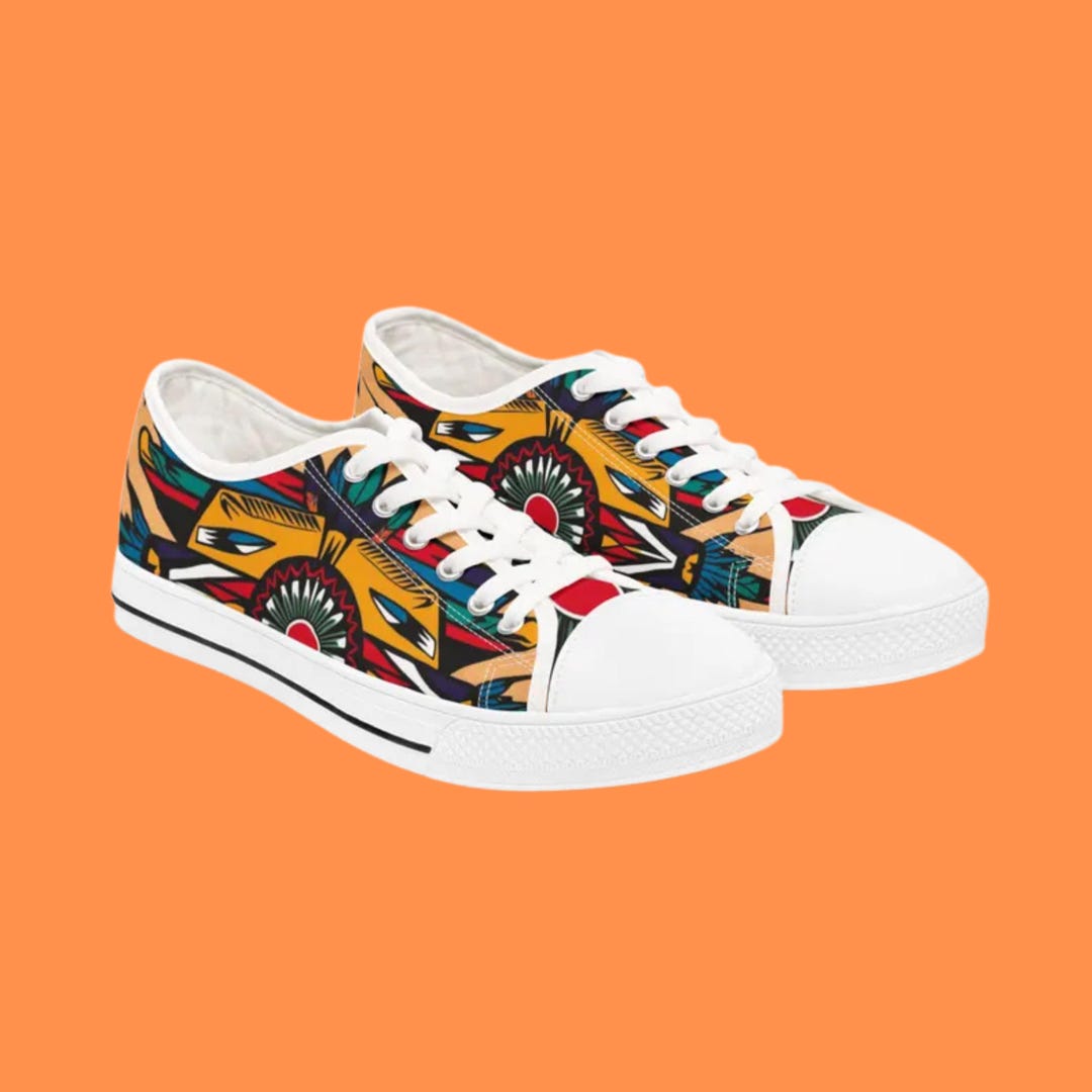 Cherokee Sneakers, American Indian Design Canvas Shoes Quality Printed ...