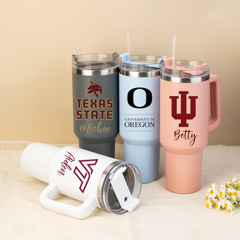 Custom College Logo Tumbler, Graduation Gift Class of 2026 University ...