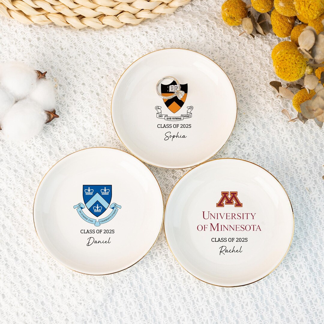 University Custom Trinket Ring Dish, Personalized College Logo Ring ...