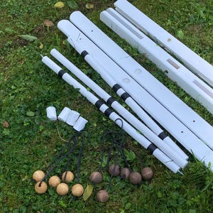 Wooden Ladder Golf Lawn Outdoor Game Kit for Two Players | Fun Ball ...