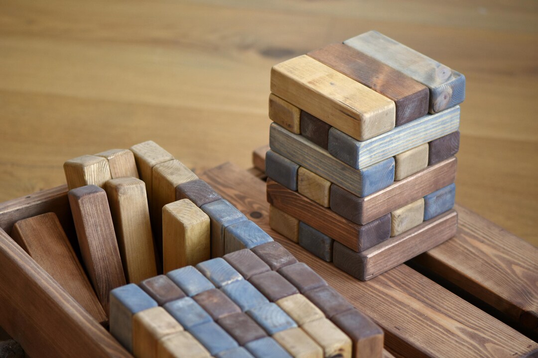 Large Wooden Giant Block Game | Handcrafted Stained Tumbling Tower ...